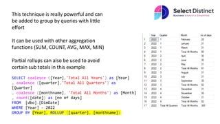 Group By ROLLUP In SQL Server PPTX