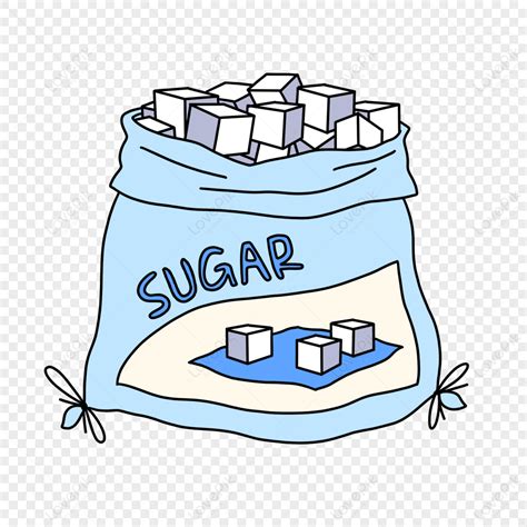 Flat Blue Sugar Clip Art Blue Bag Sugar Cubes Blue Packaging Clipart Blue Bag Sugar Cubes Png