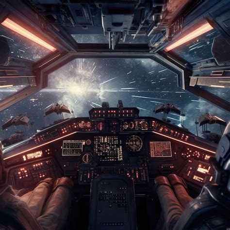 Premium Ai Image A Pilot In A Cockpit With The Words Star Wars On The