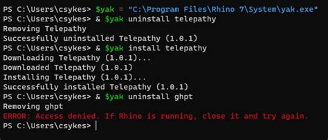 Yak Thinks Rhino Is Running When It Isnt Yak Mcneel Forum