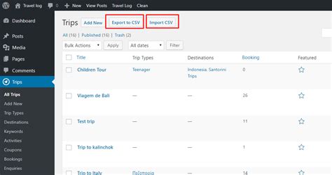 Import Export Content Of Wp Travel Plugin Wp Travel