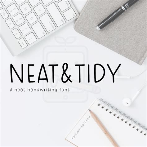 Neat And Tidy OTF Handwritten Font Study Font Simple Font Neat Handwriting Font