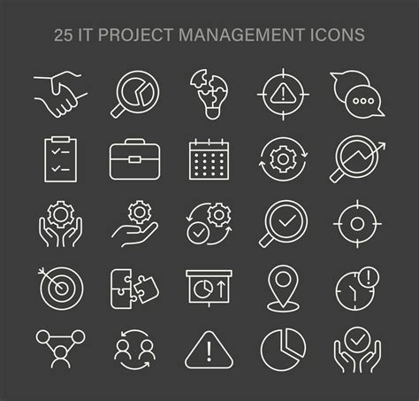 IT Project Management Set Comprehensive Icons For Teamwork Strategy