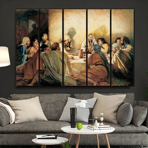 Last Supper Canvas Wall Art 5 Pc Last Supper Wall Last Supper Wall