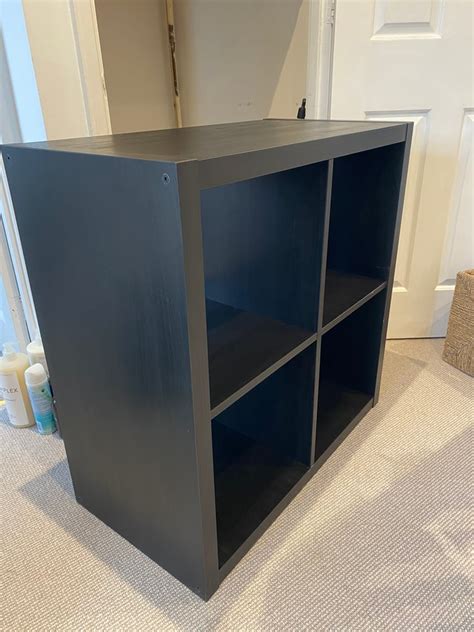Free Ikea Kallax Storage Unit Incl 2 Black Fabric Boxes In Walton On