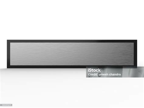 빈 프레임 도어와 벽 간판 또는 이름 접시 닦 았 금속 플레이트 3d 렌더링 그림입니다 명판에 대한 스톡 사진 및 기타 이미지 명판 금속 배지 Istock