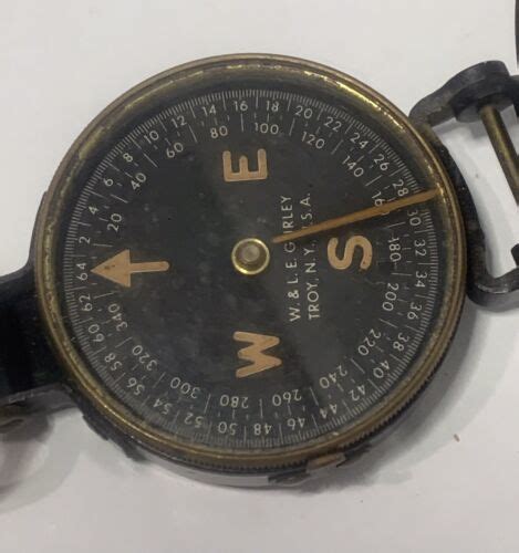 Us Ww2 Black Lensatic Compass Ww2 Nco Wandle Gurley Troy Ny 4691276233