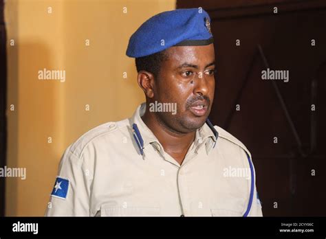 Major Mohamed Maow Halane Beledweyne Police Commissioner Speaks At A Ceremony Marking The
