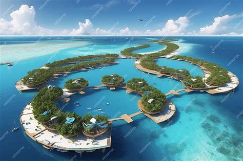 Premium Photo Maldives Floating City A Visionary Paradise Above The Waves