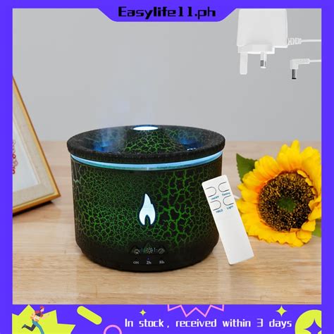 Volcano Humidifier 360ml Quiet Flame Fire Diffuser With 2 Mist Modes