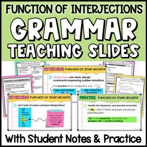 Function Of Interjections 5th Grade Grammar Teaching Slides Tpt