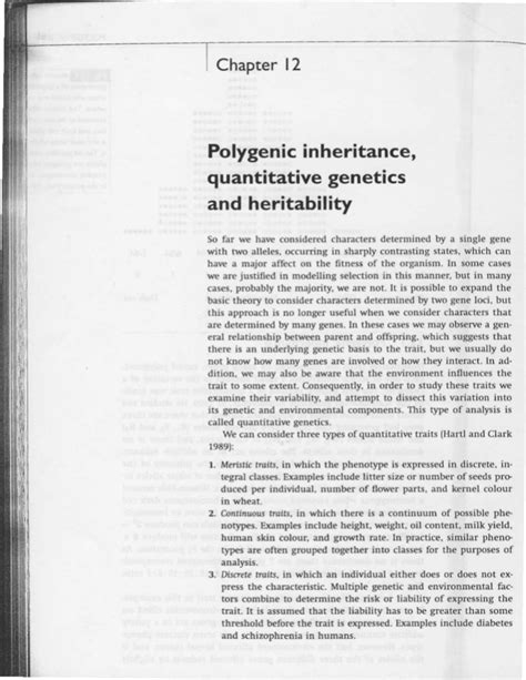 polygenic inheritance and quantitative genetics