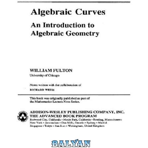 خرید و قیمت دانلود کتاب Algebraic Curves An Introduction To Algebraic Geometry ترب