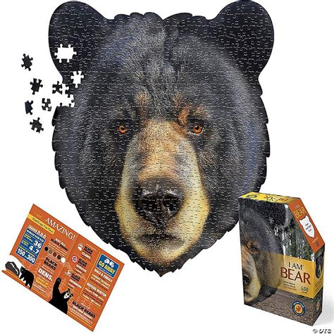 I Am Bear 550 Piece Animal Head Shaped Jigsaw Puzzle Oriental Trading