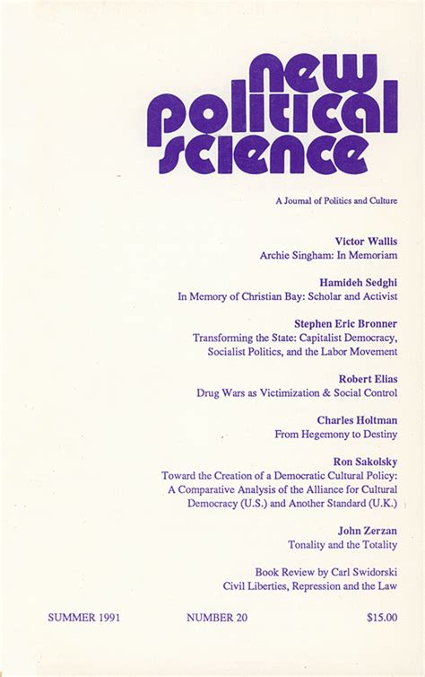 Archie Singham In Memoriam New Political Science Duke University Press