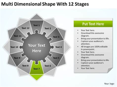 Multi Dimensional Shape With 12 Stages Ppt Create Business Plan Free