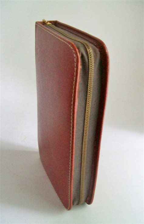 Vintage Mens Travel Kit Grooming Leather Zippered Ca Gem