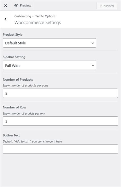 Woocommerce Settings Rstheme