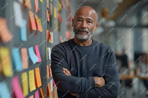 Premium Photo Man Presenting Scrum Agile Method To Diverse Team Using Sticky Notes Concept