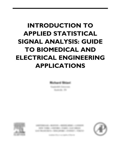 SOLUTION: biomedical engineering richard shiavi introduction to applied statistical signal ...