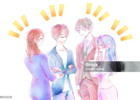 토론하는 사무직 근로자의 일러스트 험담에 대한 스톡 벡터 아트 및 기타 이미지 험담 20 29세 4 명 Istock