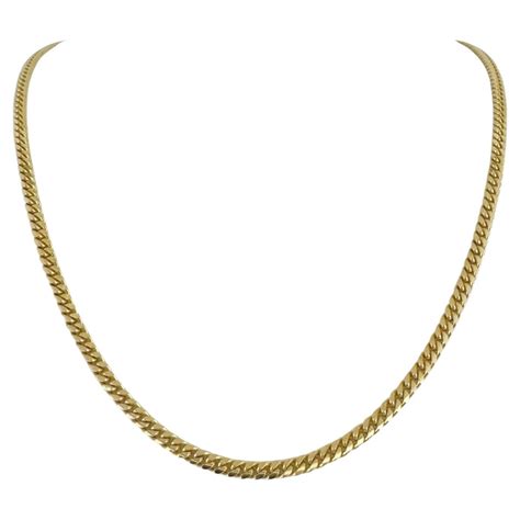 Solid Yellow Gold Cuban Link Chain Necklace At 1stdibs Cuban Link