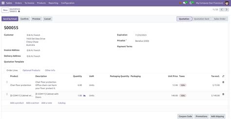 Creating A Quotation In Odoo Crm Odoo Community Book