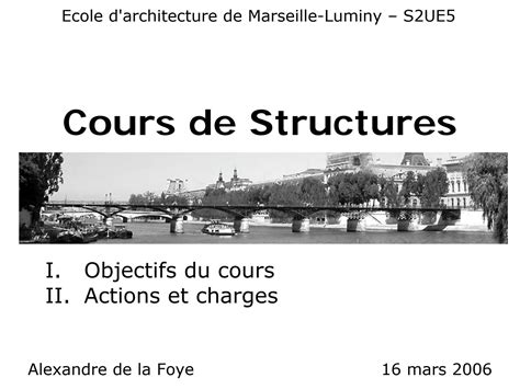 Solution Cours De Structure Objectifs Du Cours Actions Et Charges