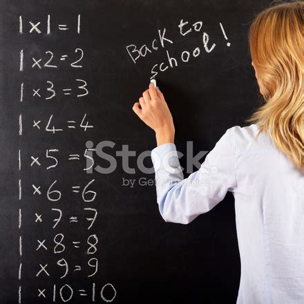 Woman Writing Numbers On Blackboard Stock Photo Royalty Free Images FreeImages