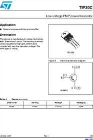 TIP30C datasheet - Transistors, Power Bipolar Low voltage PNP power