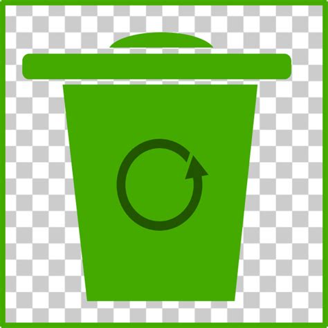 Free Svg Vector Image Of Eco Green Recycle Bin Icon With Thin Border