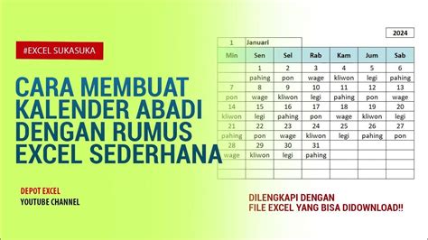 Cara Membuat Kalender Menggunakan Rumus Excel Sederhana Youtube