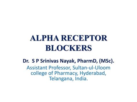 Alpha Blockers Pharmacology Pptx