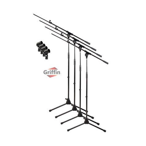 Telescoping Tripod Microphone Boom Stand With Mic Clip Pack Of 4 By