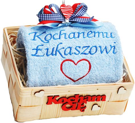 GRUBY Ręcznik z Haftem IMIĘ Prezent na WalentynkI Cena Opinie Ręczniki