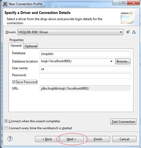 Configure Hsqldb Datasource Using Data Source Explorer