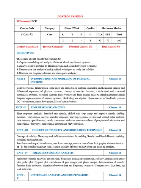 Control Systems Notes Pdf Torque Electrical Network