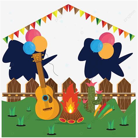 현실적인 Festa Junina 그림 무료 벡터입니다 하계 브라질 사람 유월 Png 일러스트 및 벡터 에 대한 무료