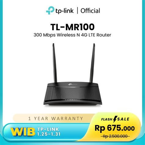 Jual Router Tp Link Tl Mr100 4G Lte Router 300 Mbps Wireless N 4G Router Mr100 Shopee Indonesia