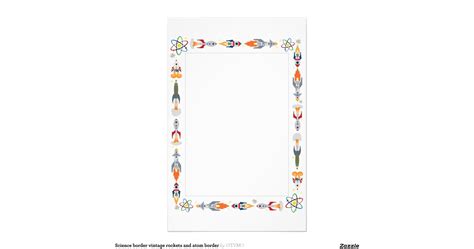 Science Border Vintage Rockets And Atom Border Full Colour Flyer Zazzle