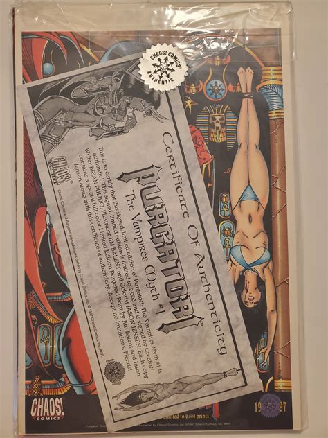 Purgatori Vampires Myth 1 Chaos Comics Signed And Sealed With Jim