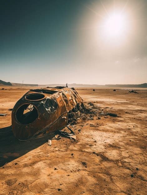 Premium Photo A Rusty Object In A Desert