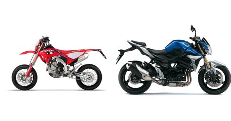 Motorrad Vergleich Red Moto CRF 450RX Supermoto 2022 Vs Suzuki GSR 750