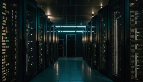 computer equipment in a row network connection plug indoors generated