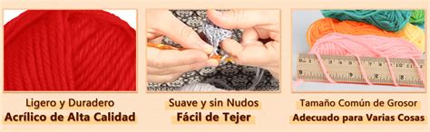 LIHAO Lanas para Tejer Ovillos de Lana Estambres Acrílicos 12 Colores