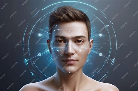 3d Face Recognition Illustration With Check Mark Concept Of Facial