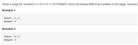 201 Bitwise And Of Numbers Range Skillking2 博客园