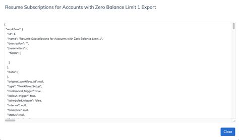 export and import a workflow zuora