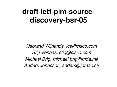 draft ietf pim source discovery bsr ppt download