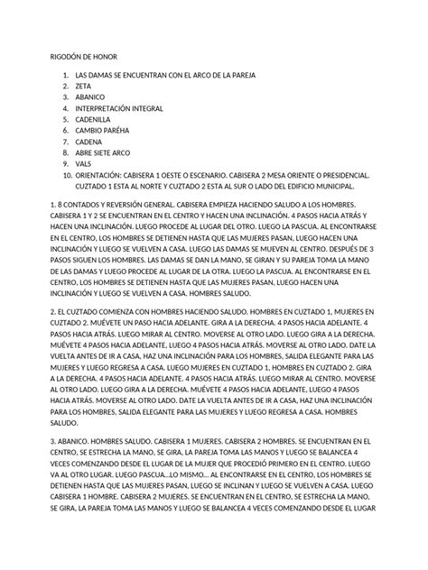 Rigodon De Honor Pasos Pdf